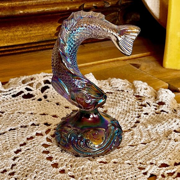 Fenton | Accents | Vintage Fenton Amethyst Carnival Glass Fish ...